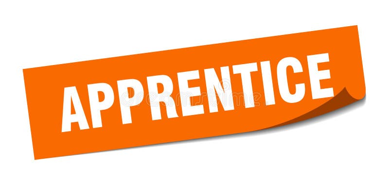 Apprentice sticker. stock vector. Illustration of blue - 197153294