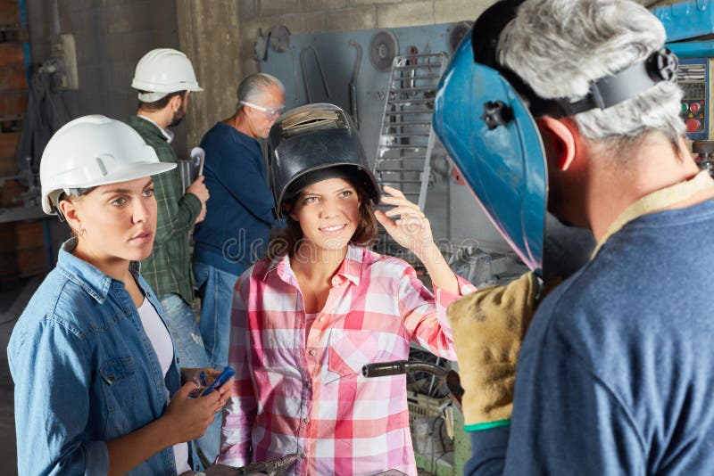 Apprentice of Welder Learn in Apprenticeship Stock Photo - Image of ...