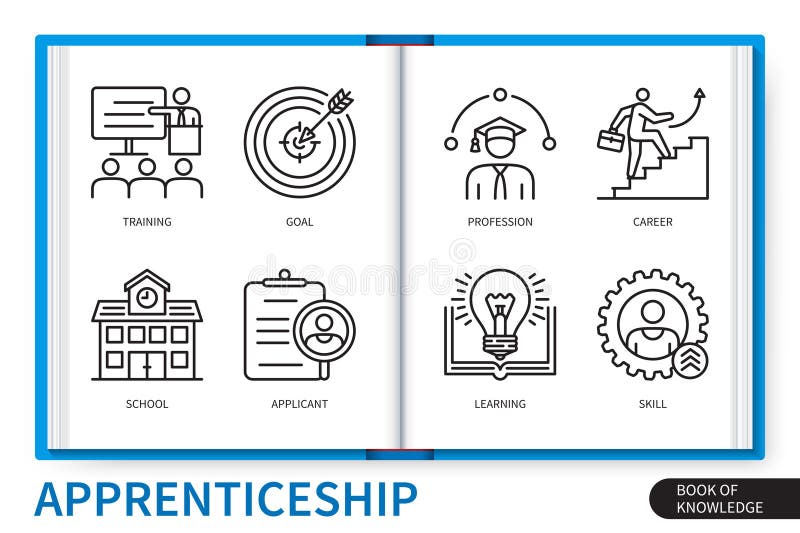 Apprenticeship Infographics Linear Elements Set Stock Illustration ...