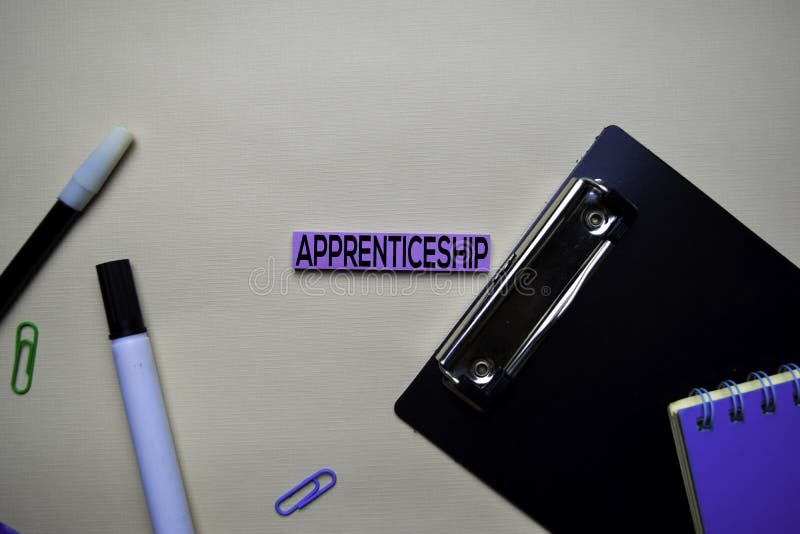 Apprenticeship Text on Sticky Notes with Office Desk Concept Stock ...