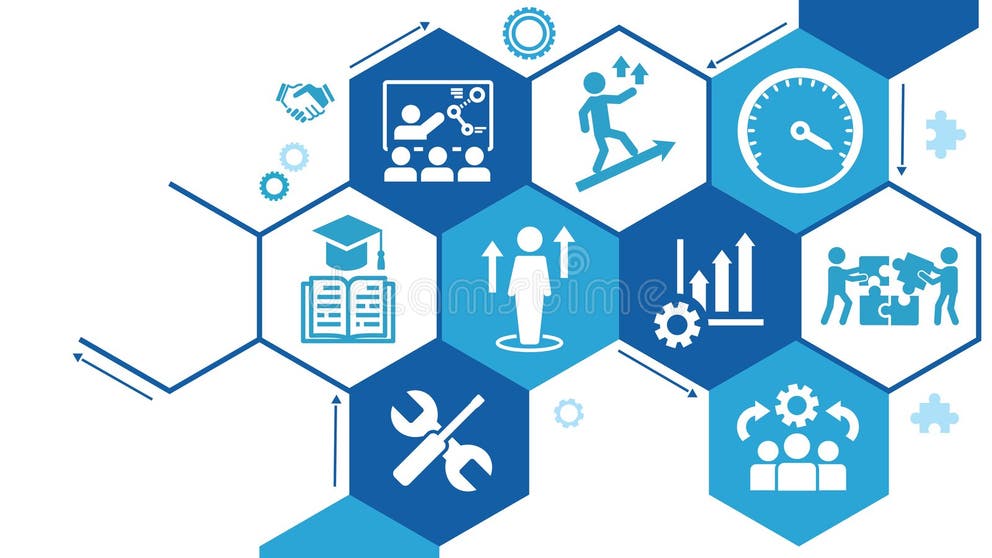 Apprenticeship Vector Illustration. Blue Banner Related To Apprentice ...