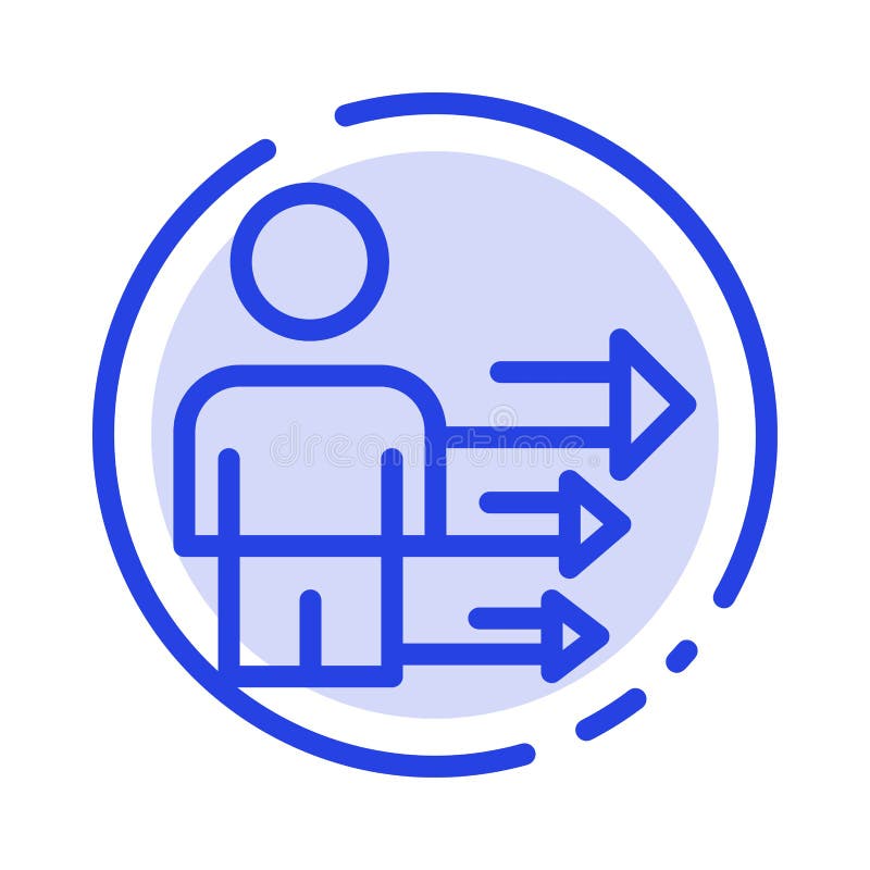 Approach, Business, Leadership, Modern Blue Dotted Line Line Icon Stock ...