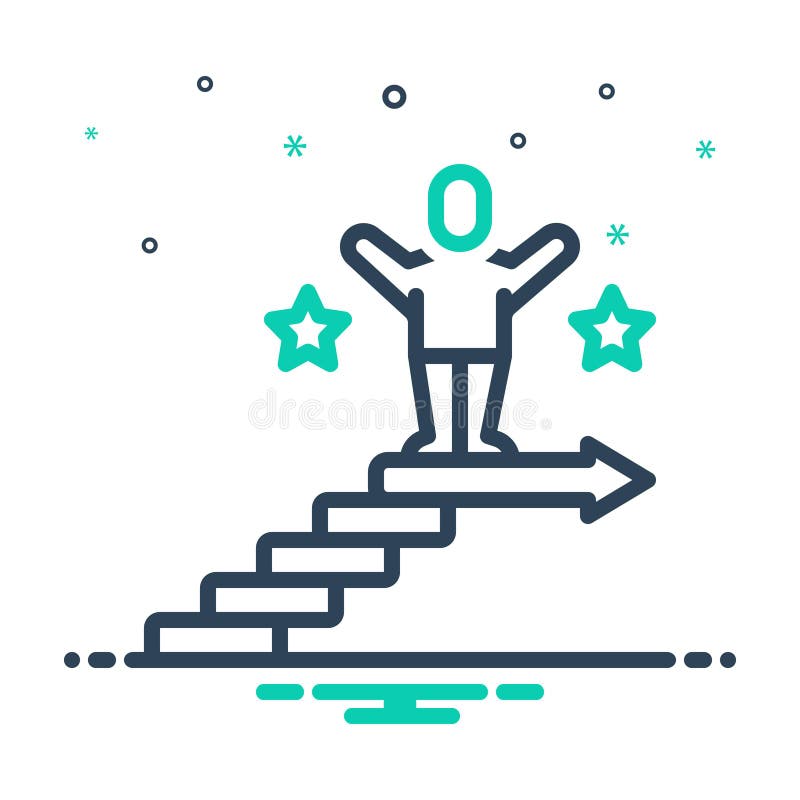 Mix Icon for Approach, Reaching and Success Stock Illustration ...