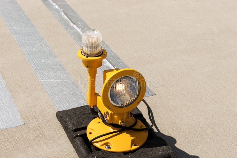 Approach Lights of an Airfield Airport Runway Stock Photo - Image of ...