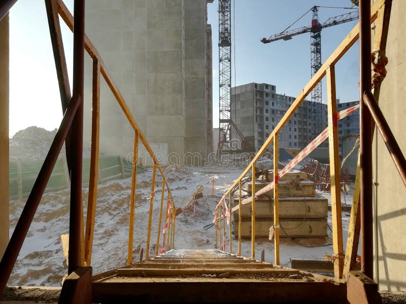 Building Object With Cranes Stock Image - Image of architecture ...
