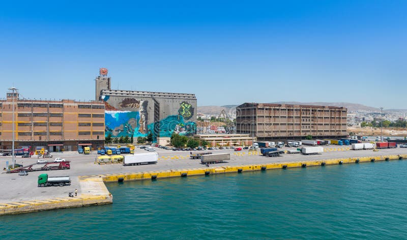 Approach to Piraeus Harbor editorial stock image. Image of approach ...