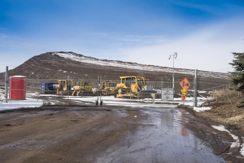 Approach To the Snow Storage Site Stock Image - Image of storage ...