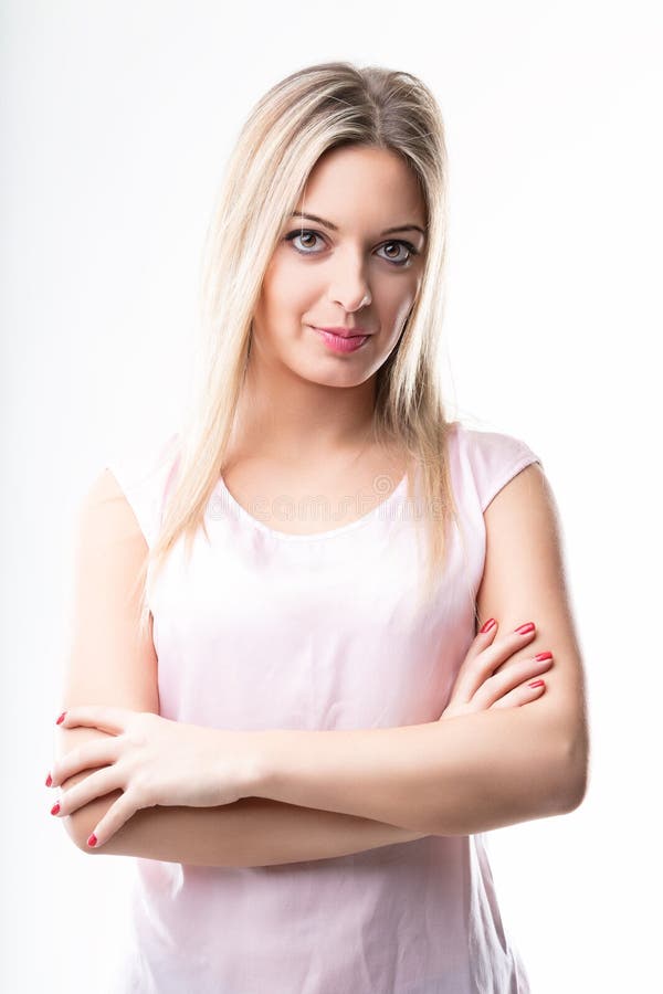 Approachable yet Assertive Professional Stands Stock Image - Image of ...