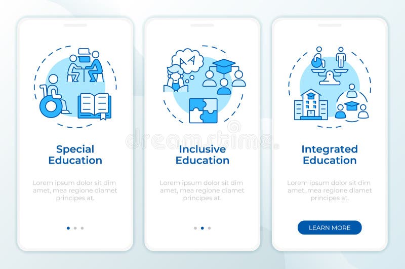 Approaches To Education Blue Onboarding Mobile App Screen Stock Vector - Illustration of mockup ...