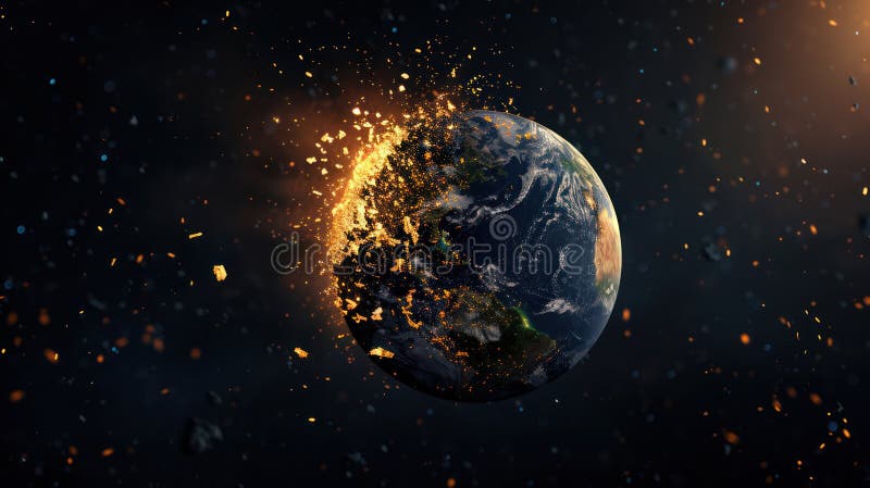 Approaching Catastrophe: Meteor on Collision Course with Earth Stock ...