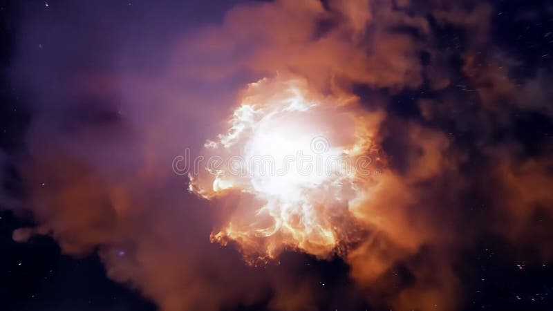 Approaching Exploading Star in Outer Space, Star Explosion Flame Stock ...