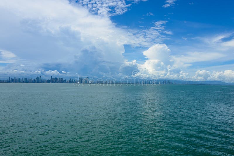 Approaching Panama City from the Ocean Stock Photo - Image of city ...