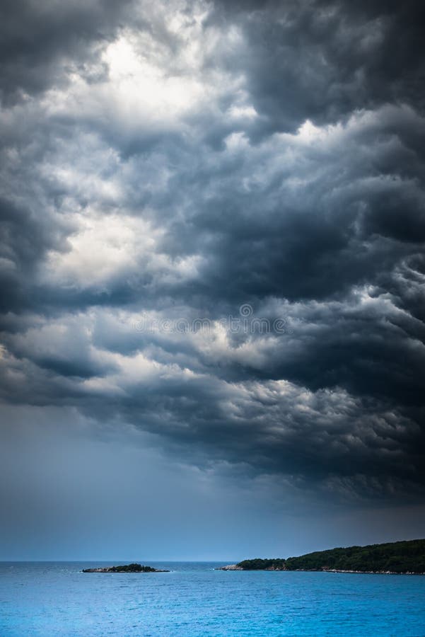 Approaching Storm Weather Over the Sea and Small Islands Stock Photo ...