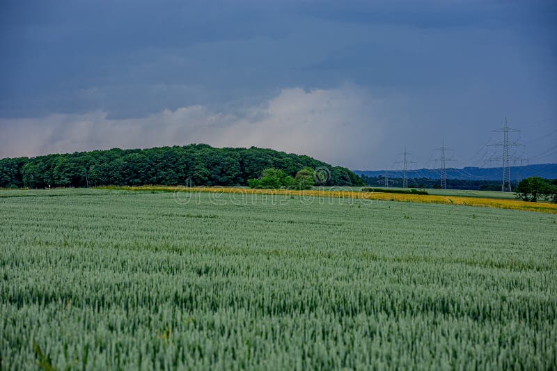 Approaching Summer Thunderstorm with a Dark Weather Front and Dramatic ...