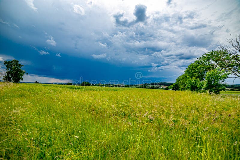 Approaching Summer Thunderstorm with a Dark Weather Front and Dramatic ...