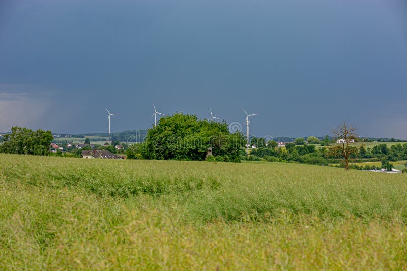 Approaching Summer Thunderstorm with a Dark Weather Front and Dramatic ...