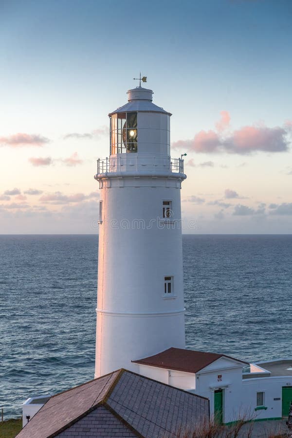Approaching Sunset, Trevose Head Lighthouse, Cornwall Stock Photo ...
