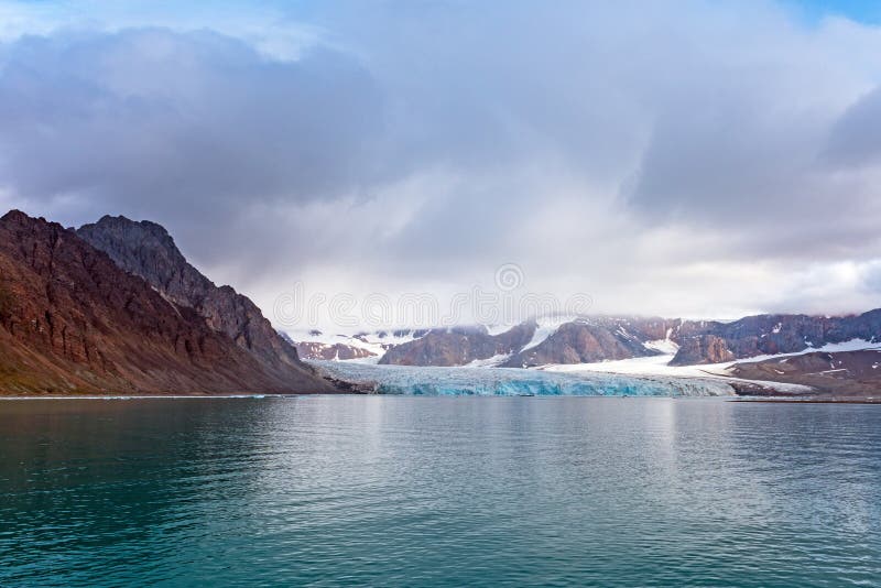 Approaching the 14th of July Glacier in the High Arctic Stock Photo ...