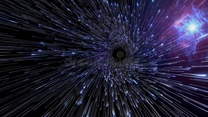 Approaching Wormhole Event Horizon at Warp Speed Stock Video - Video of ...