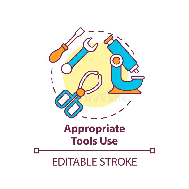 Appropriate Tools Use Concept Icon Stock Vector - Illustration of ...