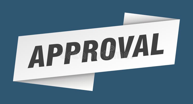 Approval Banner Template. Ribbon Label Sign. Sticker Stock Vector ...
