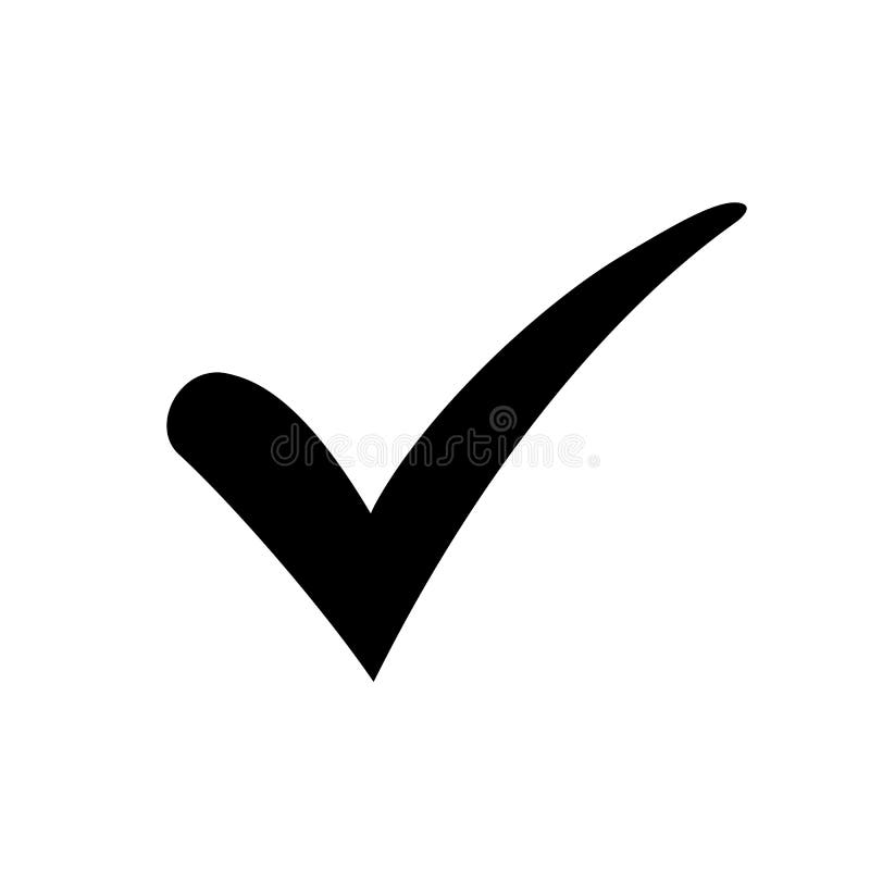 Approval Check Mark Icon Isolated on Black and White Background ...