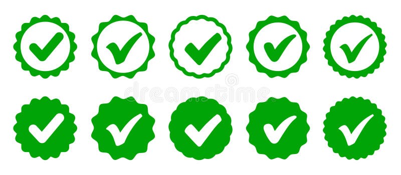 Approval Check Icon Isolated, Set Green Quality Sign, Tick - Stock ... Approval Check Icon Isolated, Set Green Quality Sign, Tick - Stock ...