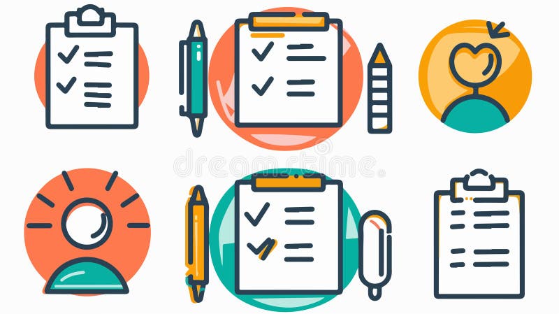 Professional Assessment Icon Set for Evaluating Performance with ...