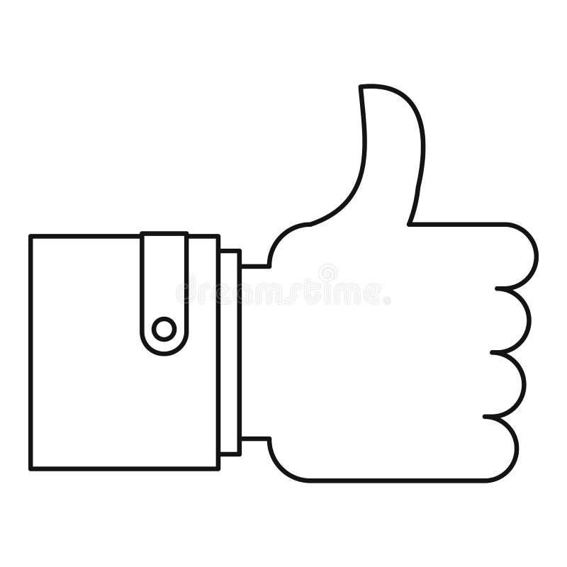 Approval and Like Sign Icon, Outline Style Stock Vector - Illustration ...