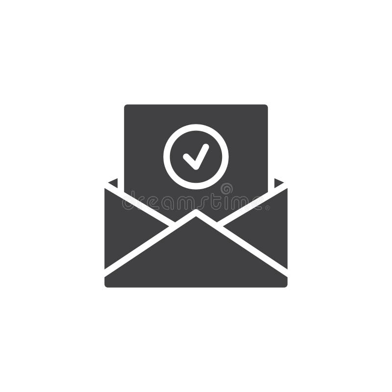 Approval mail vector icon stock vector. Illustration of envelope ...