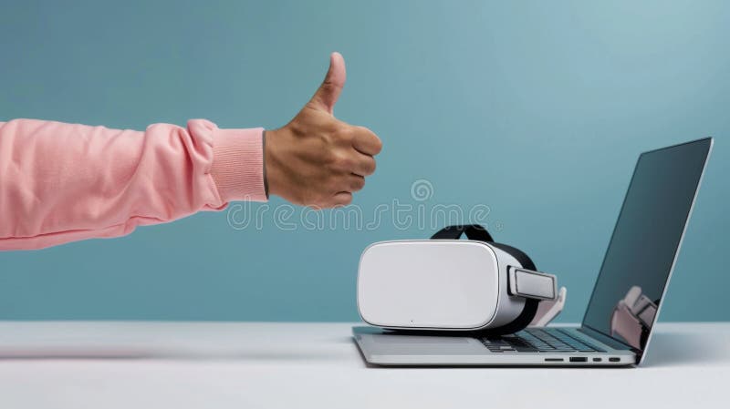 Approval of Modern VR Technology.AI Generated Image Stock Image - Image ...