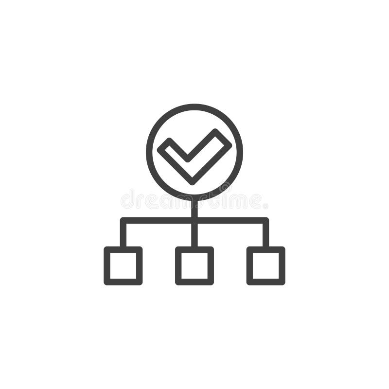 Approval Process line icon stock illustration. Illustration of thin ...