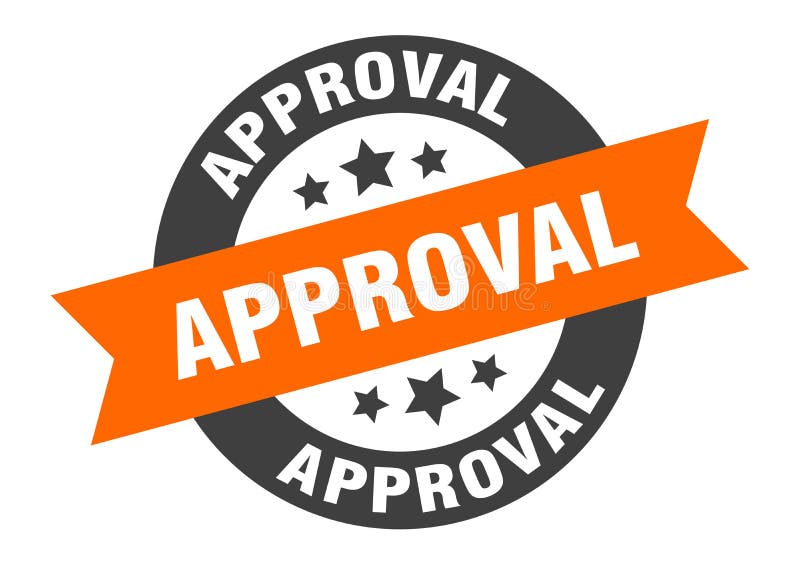 Approval Sign. Round Ribbon Sticker. Isolated Tag Stock Vector ...