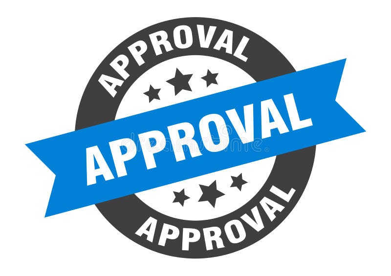 Approval Sign. Round Ribbon Sticker. Isolated Tag Stock Vector ...