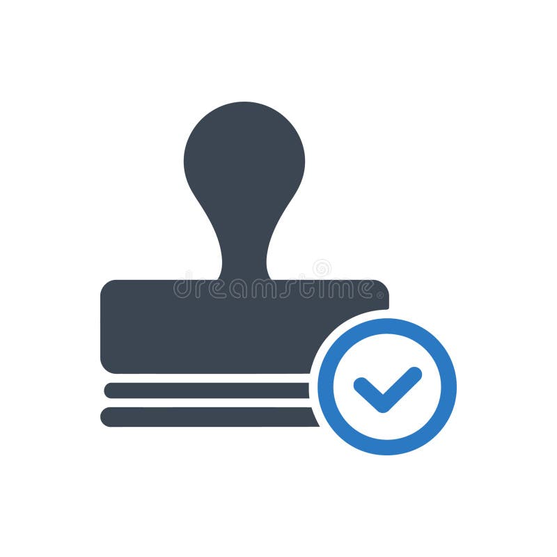 Approval Stamp Check Icon stock vector. Illustration of official ...