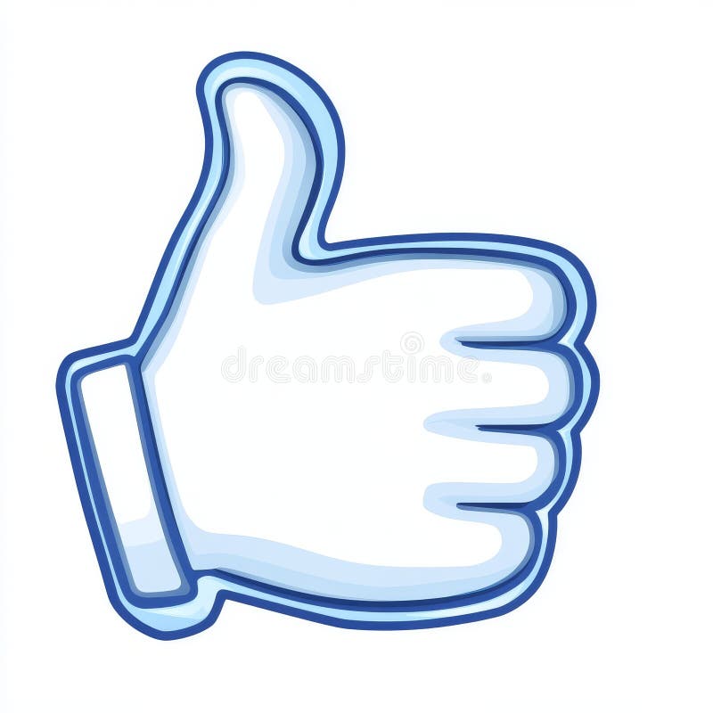 Approval Symbol with Facebook Like Button and Thumb Up Icon Stock ...