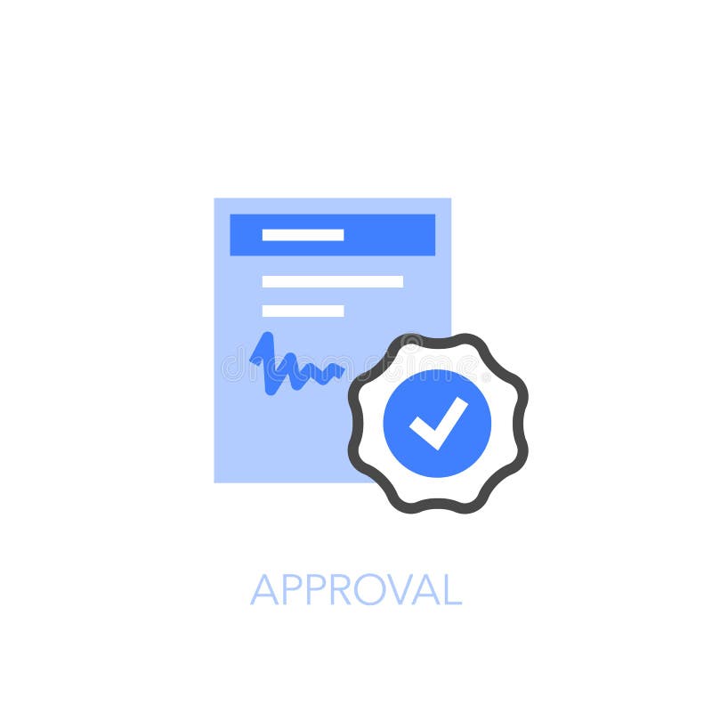 Approval Symbol with a Signed Document and Check Mark Symbol Stock ...