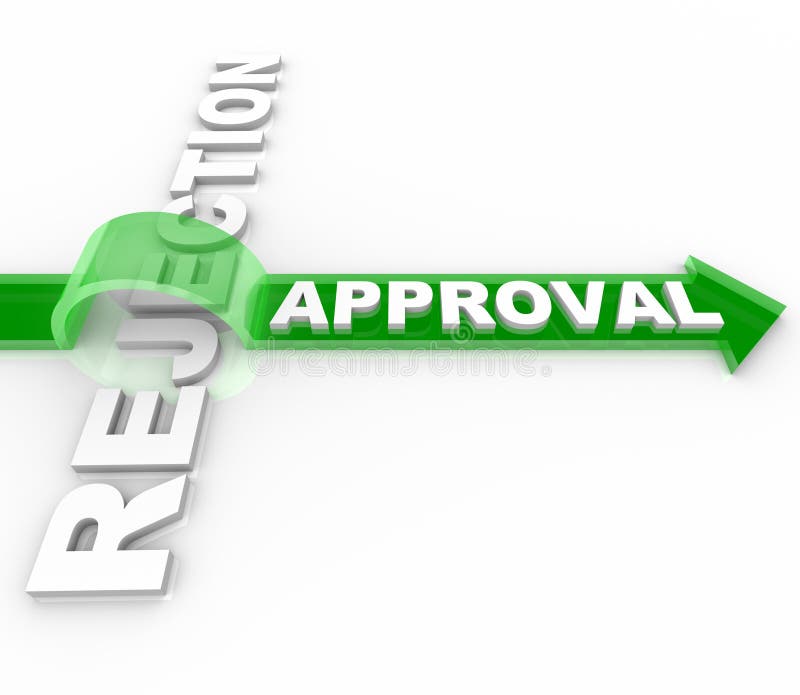 Approval Vs Rejection - Arrow Jumps Over Word Stock Illustration ...