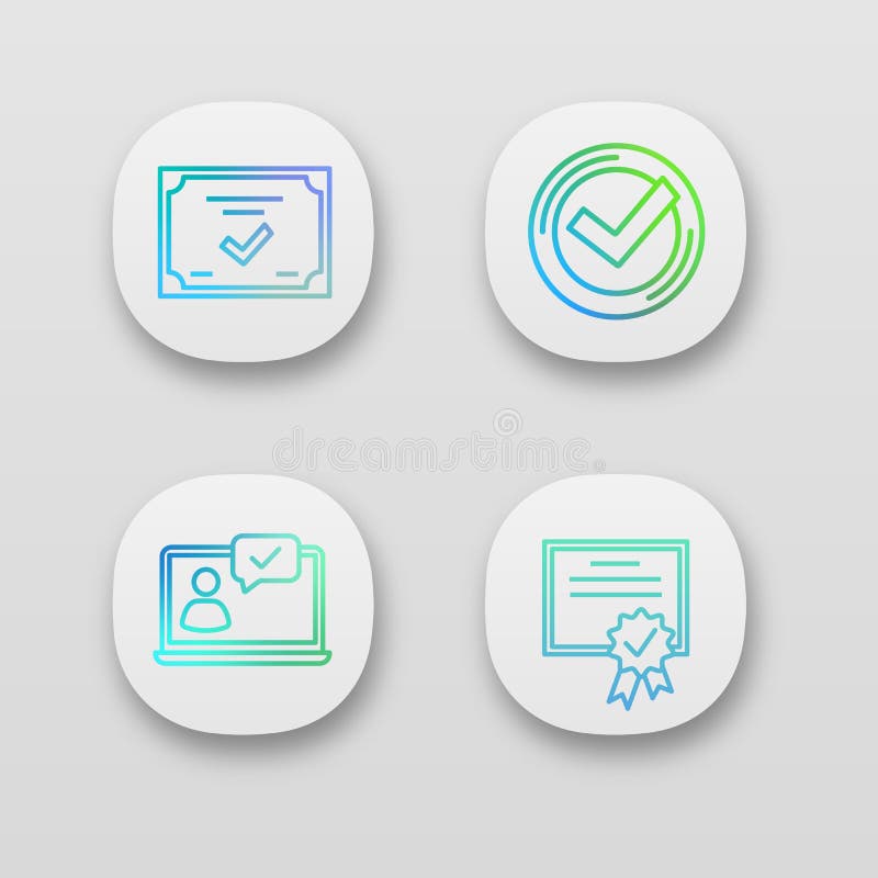 Approve app icons set stock vector. Illustration of chatbot - 175558705
