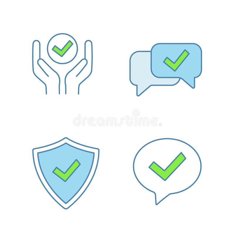 Approve color icons set stock vector. Illustration of color - 175559035