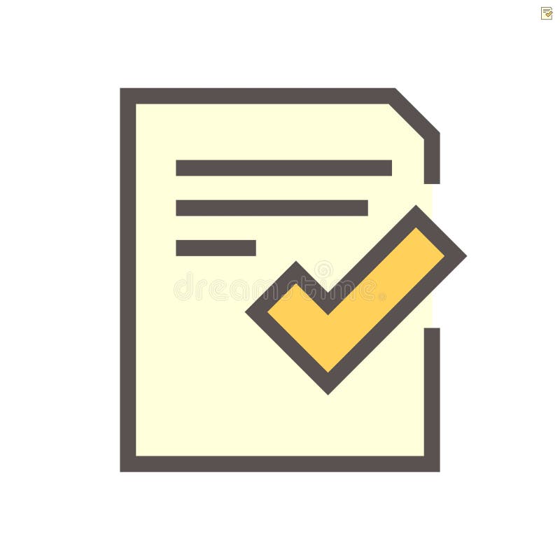 Approve Document Icon, with Tick Stock Vector - Illustration of agreement, stamp: 244450288