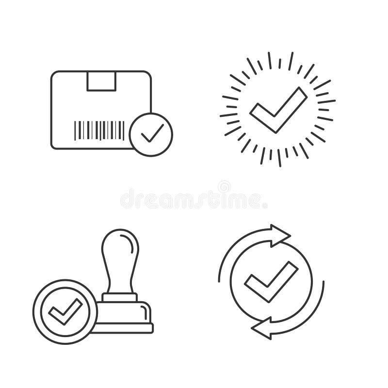 Approve app icons set stock vector. Illustration of license - 175558537