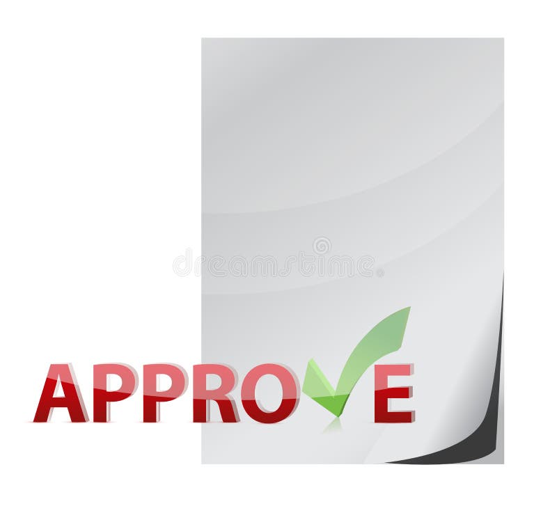 Approve Paper Document Check Mark Concept Stock Illustration ...