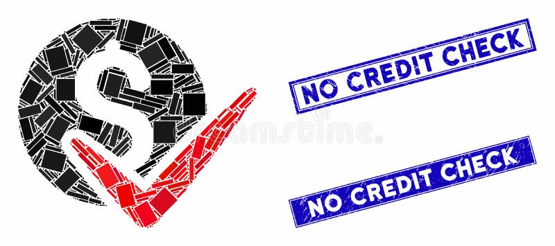 Approve Payments Mosaic and Scratched Rectangle No Credit Check Seals ...