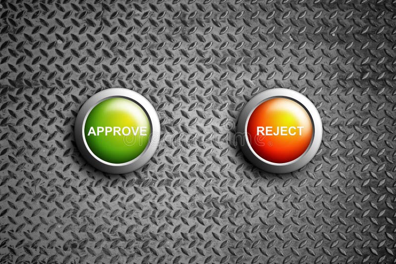 Approve and reject button stock illustration. Illustration of positive ... Approve and reject button stock illustration. Illustration of positive ...