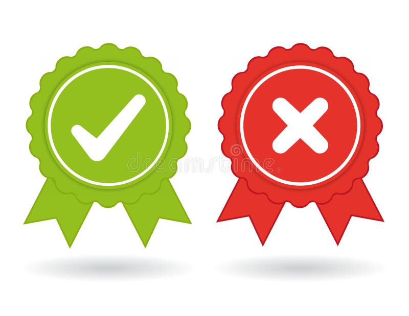 Approve and Reject Icons stock illustration. Illustration of poster ...