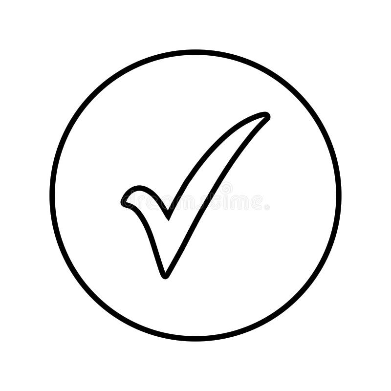 Approve, Right, Tick Mark Line Icon. Outline Vector Stock Illustration ...