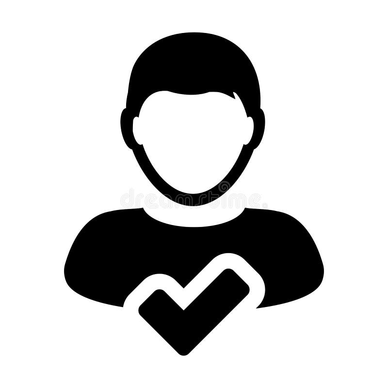 Approve User Icon Vector Male Person Profile Avatar Symbol in Flat ... Approve User Icon Vector Male Person Profile Avatar Symbol in Flat ...
