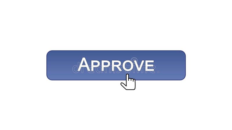 Approve Web Interface Button Clicked With Mouse Cursor Violet Color