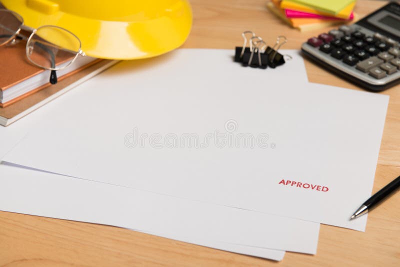Approve on white paper stock image. Image of passing - 75023773